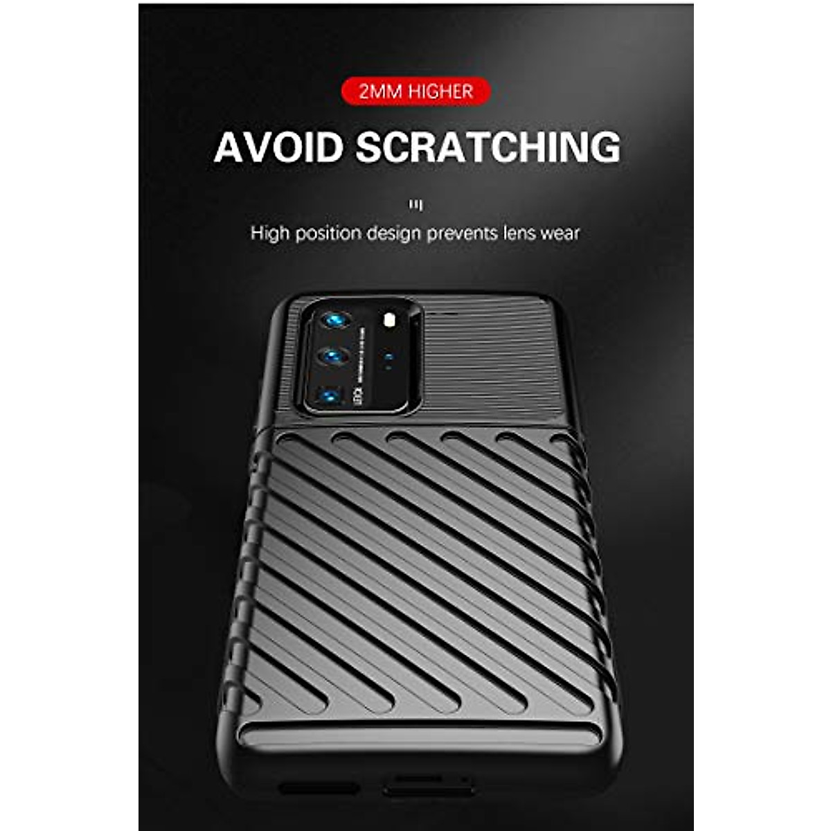 DFTCVBN Phone Case for Huawei P40 Pro Case, Huawei P40Pro ELS-N04 Case, Military Grade Shockproof Rugged Shield Anti-Scratch Soft TPU Back Cover Cases for Huawei P40 Pro Black
