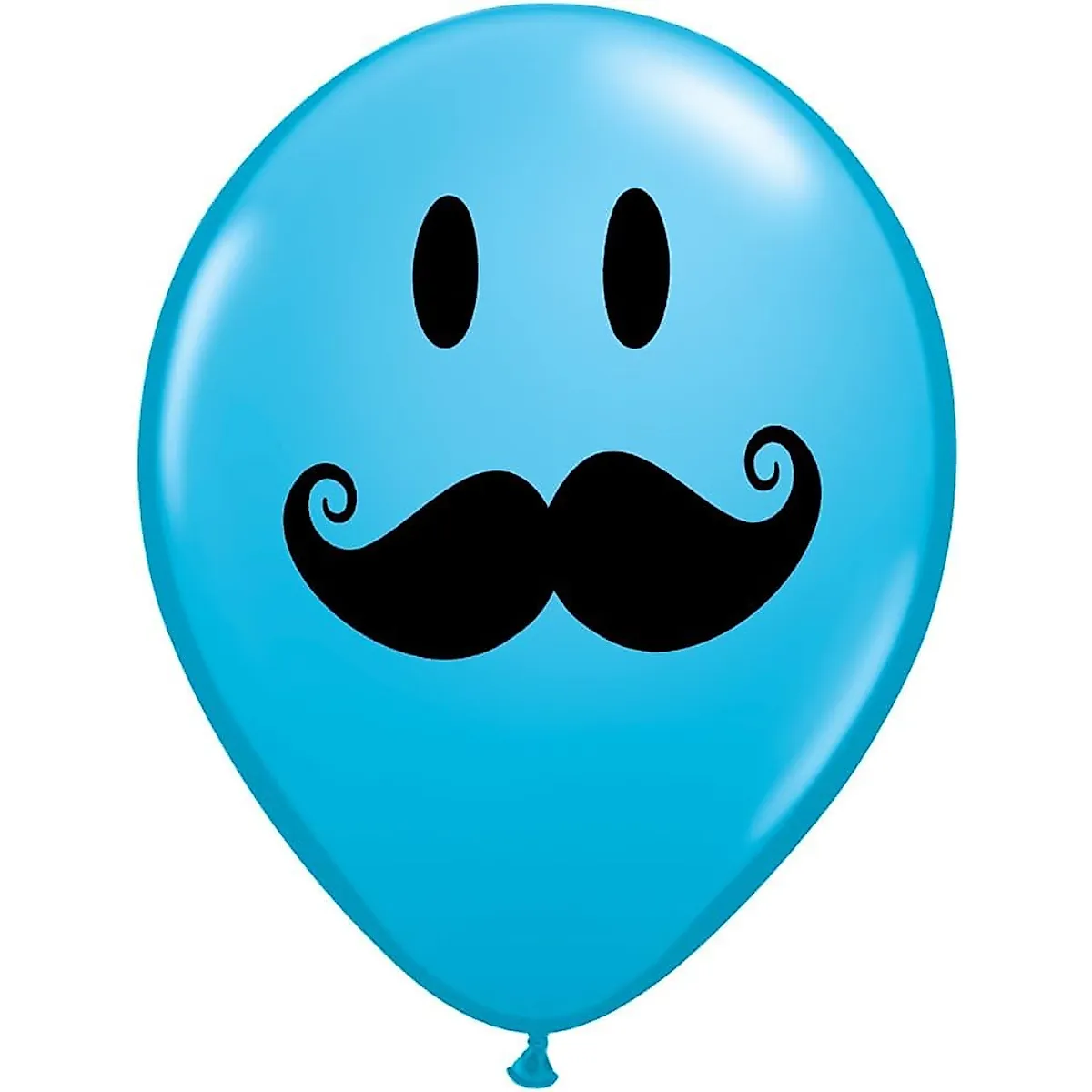 10 Pack 11" Smile Mustache Latex Balloons with Matching Black Ribbons Baby Shower Little Man Movember Barber Shop Tuxedo Party Decorations Green Blue Pink Orange