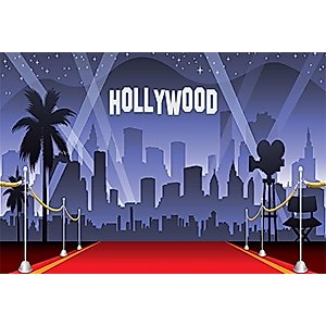 AOFOTO 7x5ft Red Carpet Backdrop Movie Night Stage Lighting Photography Background Celebrity Event Party Premiere Banner Photo Studio Props Kid Adult Artistic Portrait Activity Decoration Wallpaper