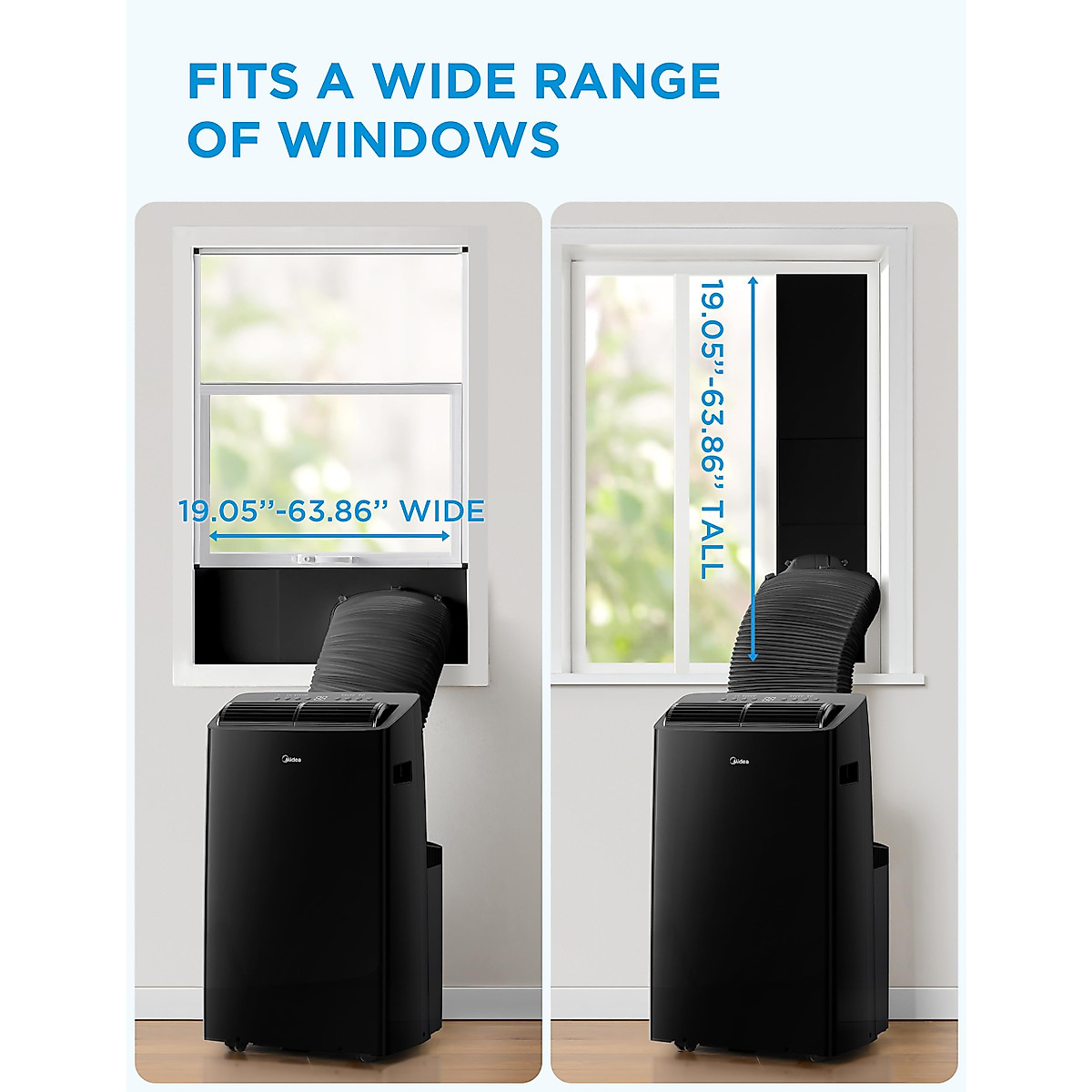 Midea Duo 14,000 BTU (12,000 BTU SACC) Smart HE Inverter Ultra Quiet Portable Air Conditioner with Heat-Cools Up to 550 Sq. Ft., Works with Alexa/Google Assistant, Includes Remote Control & Window Kit
