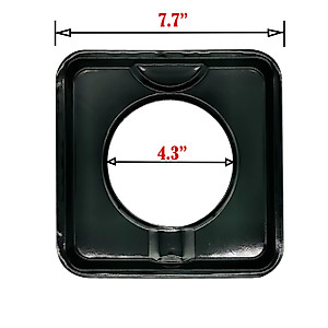 Amazinpure SGP-400 4 Pack Replacement Black Porcelain Square 7.75" x 7.75" Gas Range Drip Pan Replaces 786333 PS11744751 WP786333 AP6011553