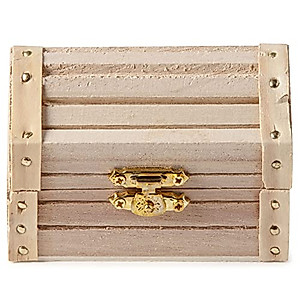 3.5” Unfinished Wood Treasure Chest by Make Market - Ready-to-Decorate Wood Box for Trinkets, Coins, Valuables - Bulk 12 Pack