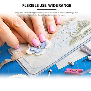 Transparency Acrylic Cutting Pads Die Cutting Plates for Embossing Crafting (4 Pieces, 8.7 x 6.1 Inch)