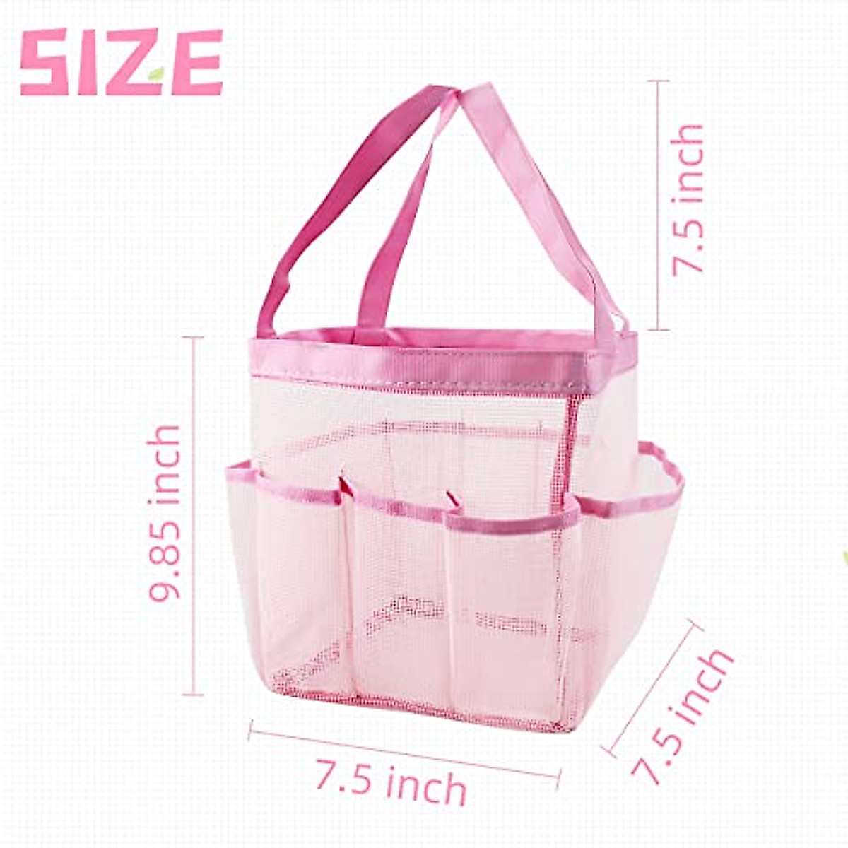 Mesh Shower Caddy Portable,Shower Tote,8 Pockets College Shower Caddy Shower Bag for Bathroom Dorm Gym Travel