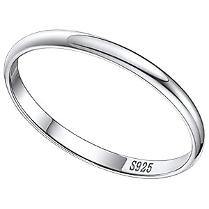 Women Stacking Rings Sterling Silver Thin 2mm Wedding Band Finger Charms Polishing Surface Engagement Eternity Ring Accessories