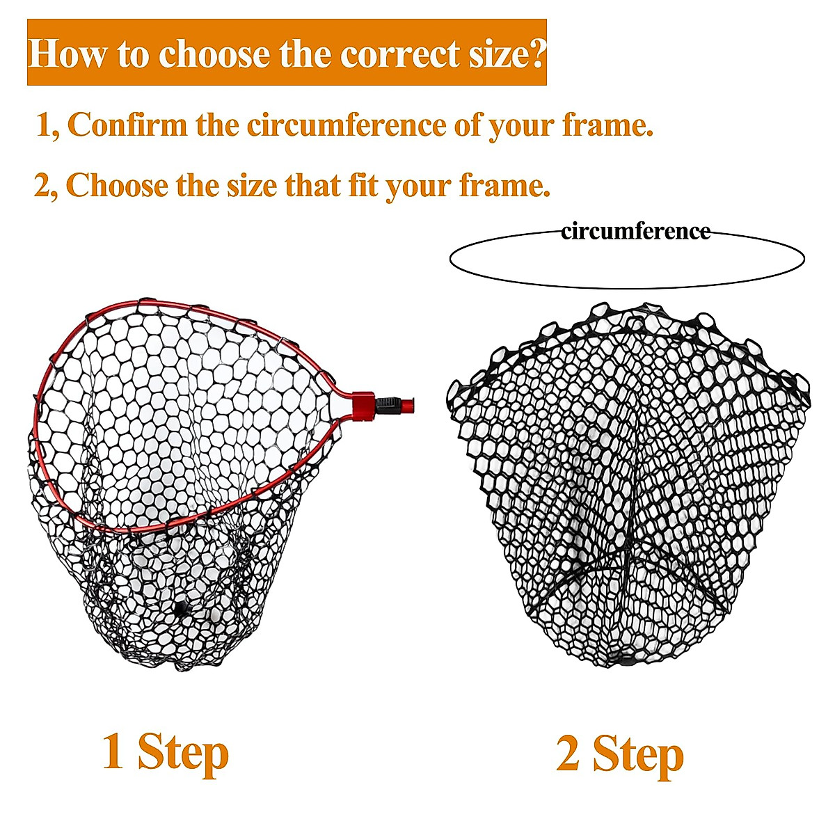 Fishing Net Replacement for Rubber Fly Fish Landing Net Mesh Bag,Depth 24.8" Soft transparent Rubber Mesh Net Large Size Clear Color