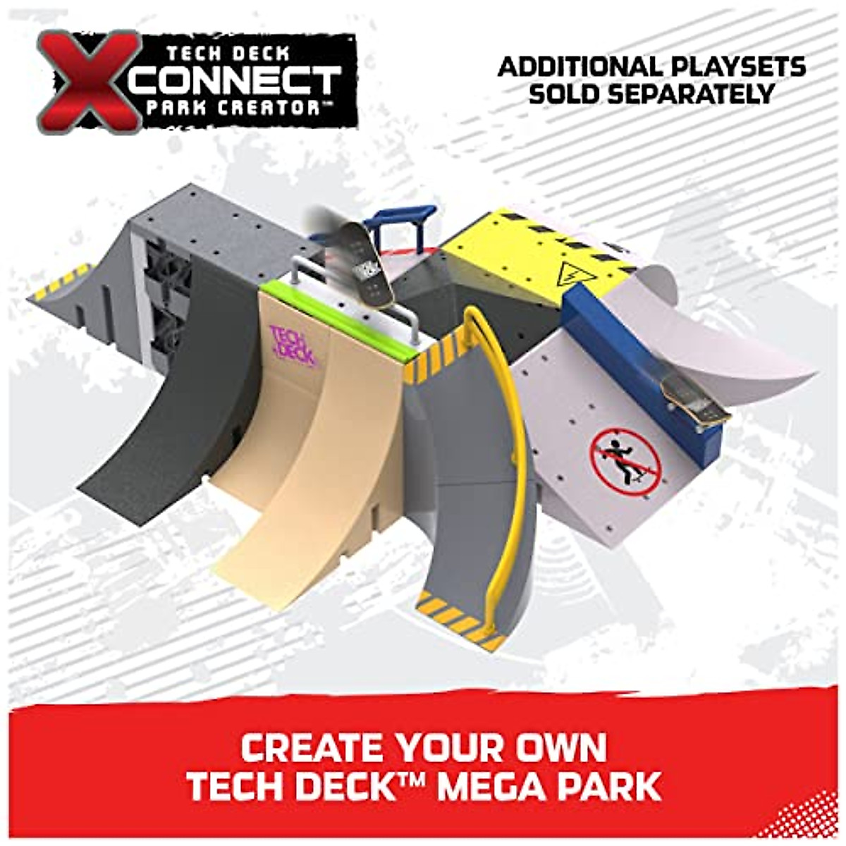 TECH DECK, Competition Wall X-Connect Park Creator, Customizable and Buildable Ramp Set with Exclusive Fingerboard, Kids Toy for Boys and Girls Ages 6 and up