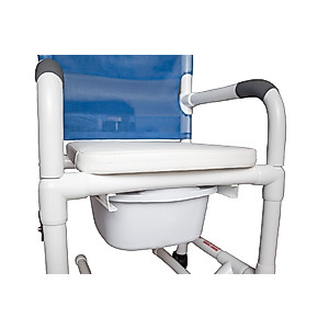 Solid Padded Seat Replacement for Rolling Shower Chair with Drop Arms - Fits Models DL-1 and RL-1