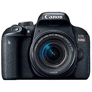 Canon EOS Rebel 800D / T7i DSLR Camera with 18-55 4-5.6 is STM Lens (1895C002) + 4K Monitor + Canon EF 50mm Lens + Mic + Headphones + 2 x 64GB Cards + Color Filter + Case + More (Renewed)