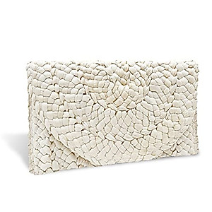 Lytosmoo Straw Clutch Summer Beach Bags for Women Beach Straw Envelope Clutch Woven Purses Handbags