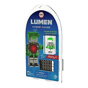 E-Blox Lumen Power Figure Robyn, LED Glowing Light Up Figure, Glows Green & Red When Connected to Metal Contact Point, Building Blox STEM Toy for Kids, Birthday Gift, Boys, Girls, 6+