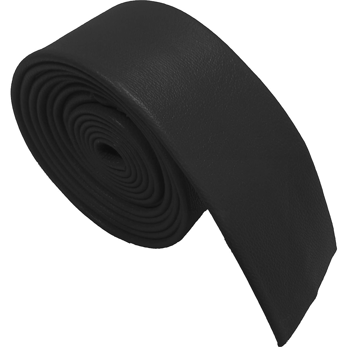 Mens Lamb Leather Necktie - Skinny Solid Casual Business Wear Narrow Leather Slim Tie- Neckties for Party Wedding Gift (Black Tie)
