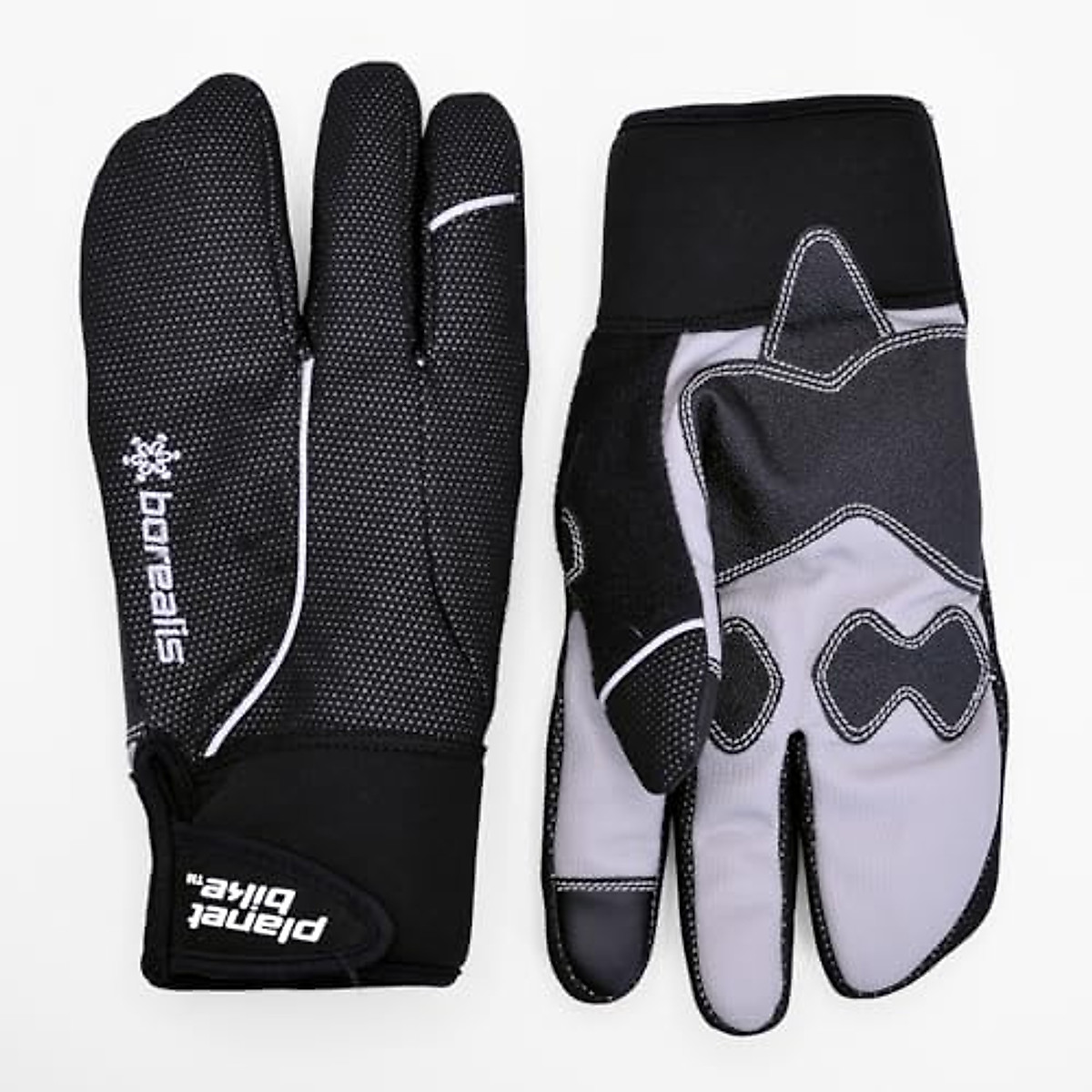Planet Bike Borealis Gloves, MTB, ATB, Road Bicycle Gloves, 3 in 1 Design, Ideal for Fall, Winter, or Early Spring Riding, Lobster Design Outer Shell, Inner Fleece Gloves, Small, Black