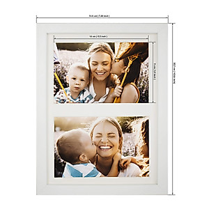 BD ART 7x9-Inch - 2 Openings White Collage Picture Frame with Mat for 2 Photos 4x6-Inch