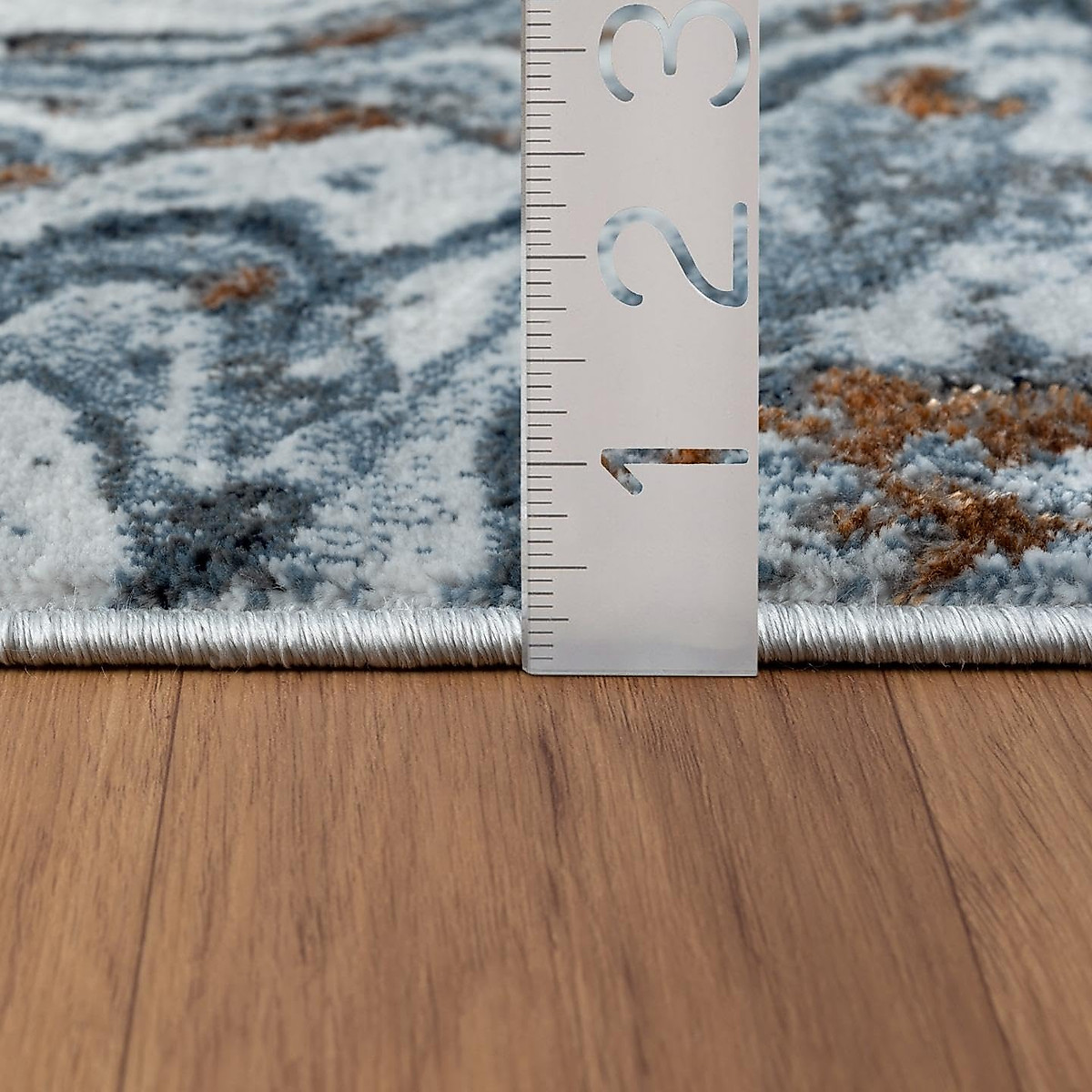 LUXE WEAVERS Marble Effect Abstract Blue 8x10 Area Rug