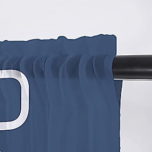 Jacekidy Sheer Valances for Windows, Christmas Valance Curtains Rod Pocket Short Kitchen Valance for Living Room Bedroom Cold Winter Snowflakes Blue Backdrop, 54 x 18 Inch