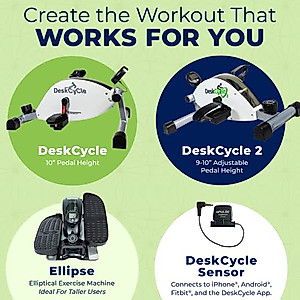 DeskCycle Ellipse Under Desk Elliptical Machine - Get Fit While You Work with Our Compact Mini Seated Elliptical Machine - Burn Calories, Boost Energy, Tone Muscles, and Increase Productivity