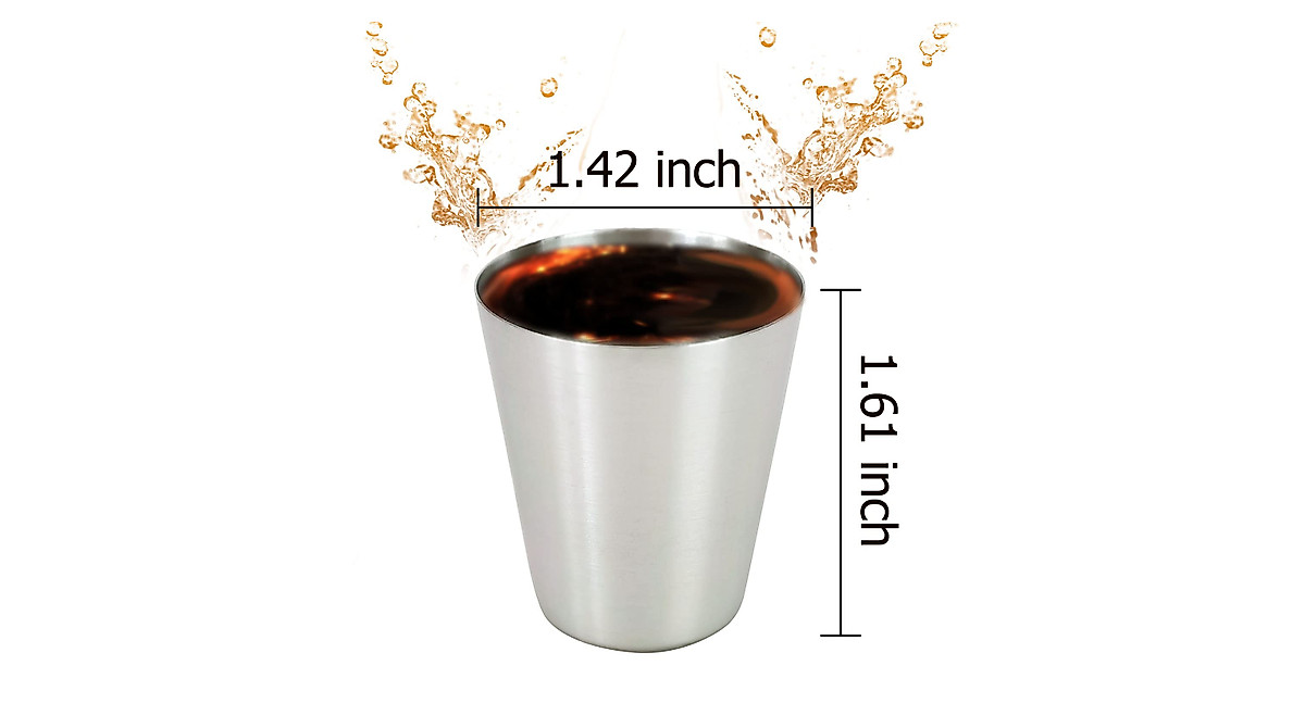 FLASHCastle 4-Piece Stainless Steel Shot Cups for Whiskey & Liquor