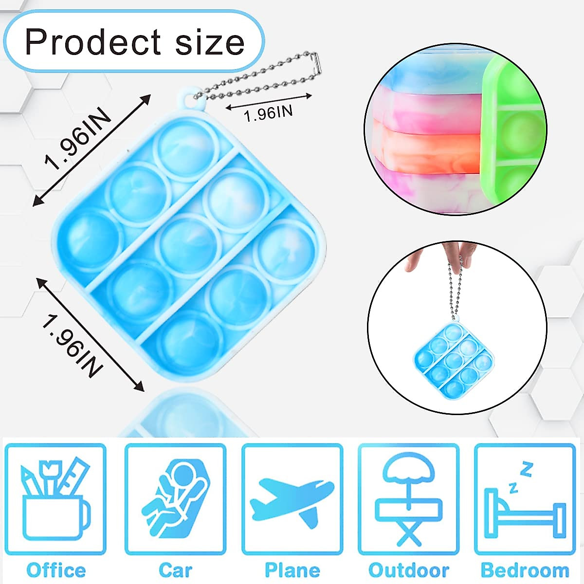 42 PCS Mini Pop Keychain Fidget Toys Bulk,Mini Pop Fidget Party Favors for Kids,Easter Basket Stuffers Mini Pop Toys,School Classroom Prizes for Boy Girls