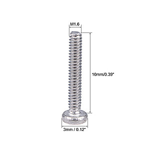 uxcell M1.6x10mm Machine Screws Pan Phillips Cross Head Screw 304 Stainless Steel Fasteners Bolts 100Pcs
