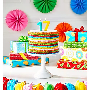 American Greetings Reversible All Occasion and Birthday Wrapping Paper, Punny Food (3 Rolls, 120 sq. ft.)