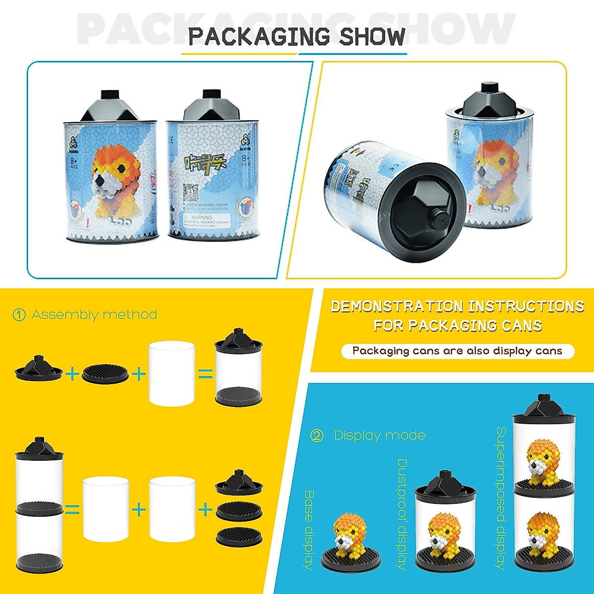 KADELE Kids Animal Lion Toy Building Sets,Extremely Creative and Challenging STEM Building Toys,Educational Toys for Boys and Girls Ages 8 and Up(102 Pieces)