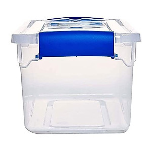 HOMZ 7.5 Quart Clear Plastic Stackable Storage Container Tote with Secure Latching Lid for Home and Office Organization, 10 Pack