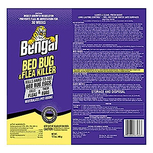 Bengal Bed Bug and Flea Killer Aerosol Spray with Insect Growth Regulator, 17.5 Oz. Aerosol Can