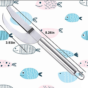 UGpine Stainless Steel Fish Maw Knife, 3 In 1 Fish Maw Knife, Multifunction Fish Scale Knife, Fish Scale Remover, Household Kitchen Fish Scale Tool