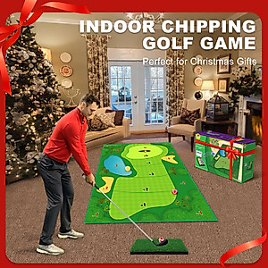 TOY Life Chipping Golf Practice Mats Golf Training Mat Indoor Outdoor Games for Adults Family Kids Outdoor Play Equipment Stick Chip Backyard Game (Copyrighted)(No Club Included)