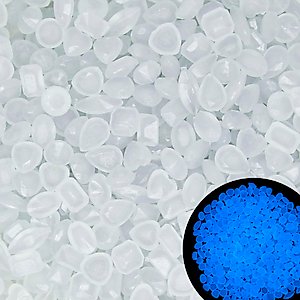 1000pc Glow in The Dark Rocks Outdoor Decorative Stones Glowing Pebbles for Aquarium Decoration, Driveway & Garden, White