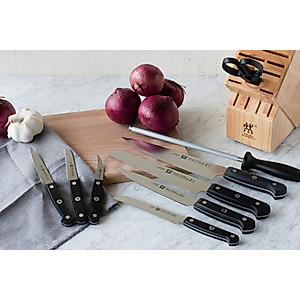 HENCKELS Zwilling gourmet 10-pc knife block set, 3.15 Pound, Black/Stainless Steel (36131-005)