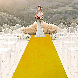 Wedding Aisle Runner Gold Aisle Runner for Ceremony Outside Aisle Runner Rug 3FTx15FT Aisle Runner Carpet for Hallway Velvet Fabric Floor Runner Aisle for Prom Beach Party Decorations Indoor Outdoor
