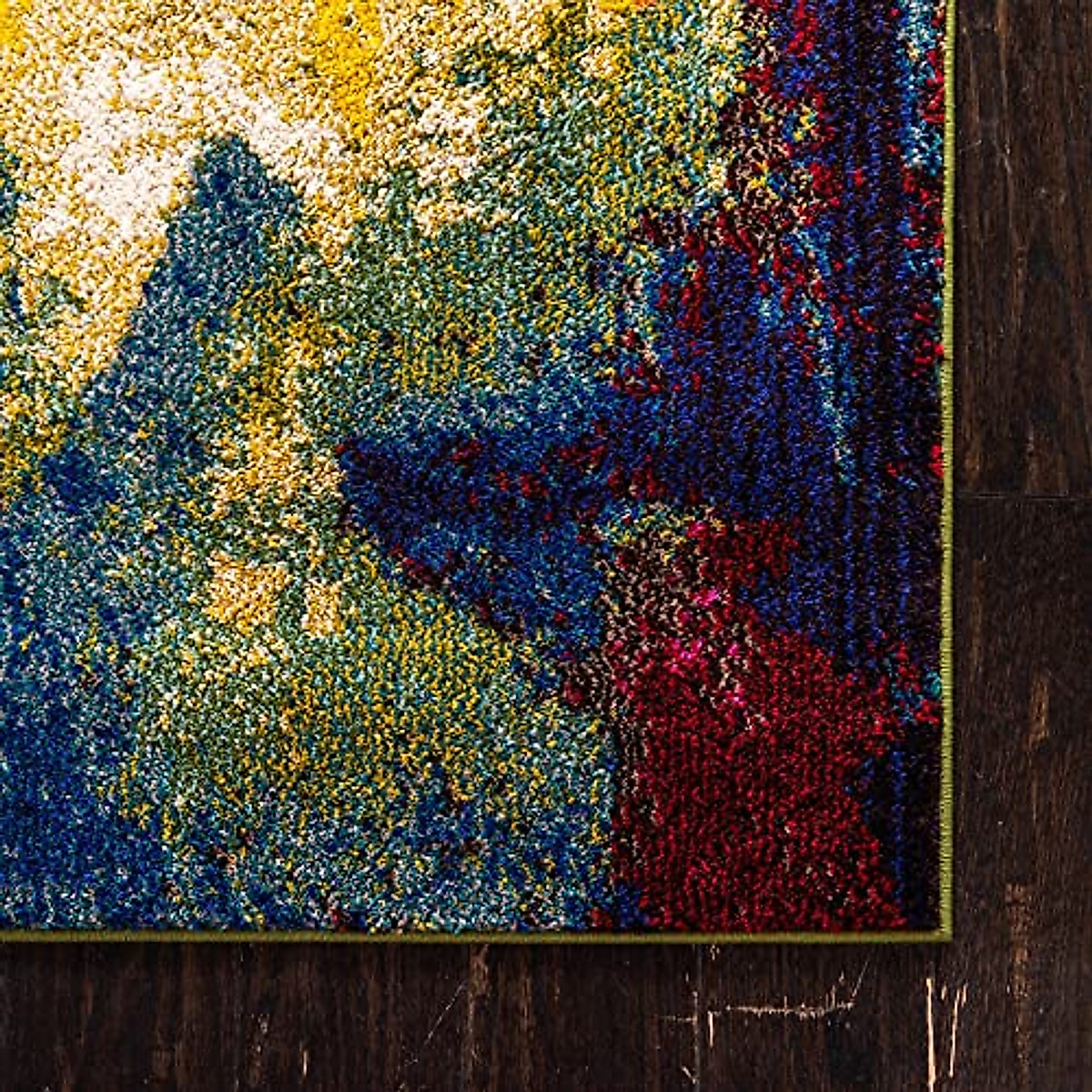 Unique Loom Estrella Collection Colorful, Abstract, Watercolor, Modern, Eclectic Area Rug, 3 ft 3 in x 5 ft 3 in, Multi/Beige