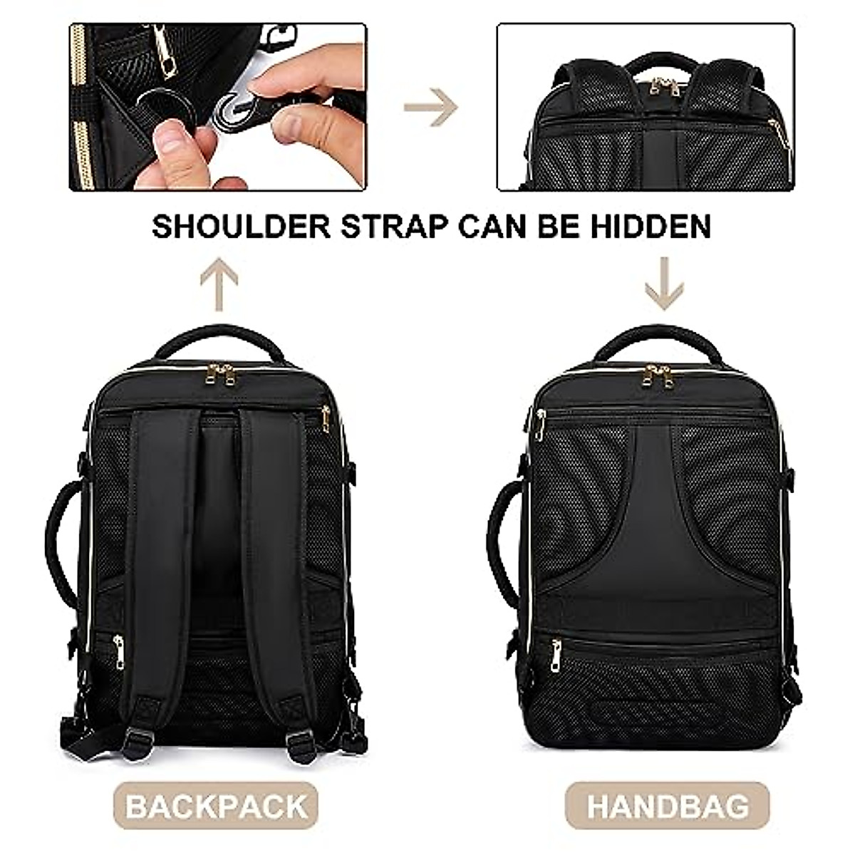 MOMUVO Large Travel Backpack for Women Airline Approved, 30L Carry on Backpack Flight Approved, 17 Inch Laptop Backpack Waterproof Luggage Backpack for Weekender Overnight Business