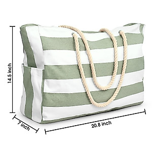 Beach Bags for Women, Large Waterproof Beach Tote Bag with Zipper Beach Bags Waterproof Sandproof Swim Pool Bag Large Tote