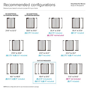 Munchkin® Easy Close XL™ Pressure Mounted Baby Gate for Stairs, Hallways and Doors, Walk Through with Door, 29.5" - 51.6" Wide, Metal, Bronze