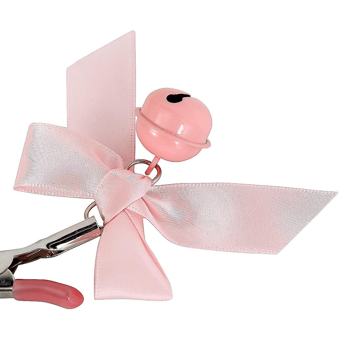 2Pcs Adult Non-Piercing Body Ring Clip Adjustable Breast Circle Clamp ( Color : Bow tie Pink , Size : One Size )