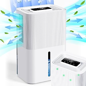 Portable Home Dehumidifier for Basements|91 OZ Tank|900 sq.ft Coverage|Quiet Smart Design with Auto Shut-Off