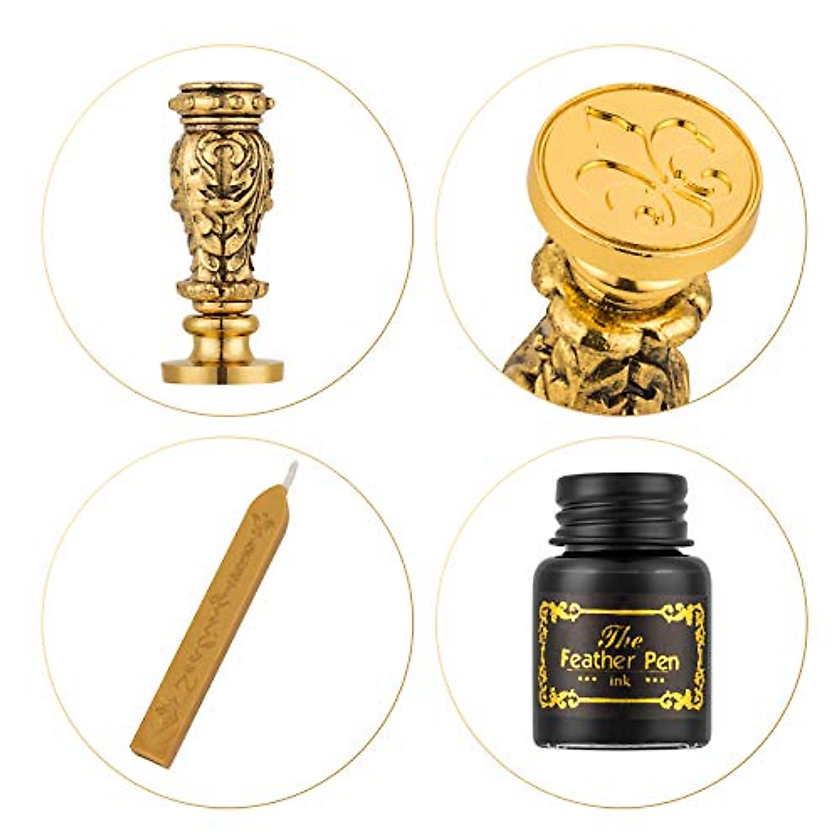 Hethrone Feather Pen and Ink Set - Quill Pens Calligraphy Pen Set Fountain Dip Pen