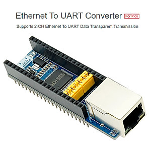 waveshare Ethernet to UART Converter for Raspberry Pi Pico, 10/100M Ethernet Full-Duplex/Half-Duplex KEEPALIVE Mechanism Support 2-CH Ethernet to UART Data Transparent Transmission