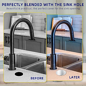 Kitchen Sink Hole Cover Faucet Hole Cover Stainless Steel Plug Sealing Cover Kitchen Sink Tap Hole Plate Stopper Cover 2 Inch Blanking Metal Plug Silver Faucet Plug Covers for Leakage Prevention