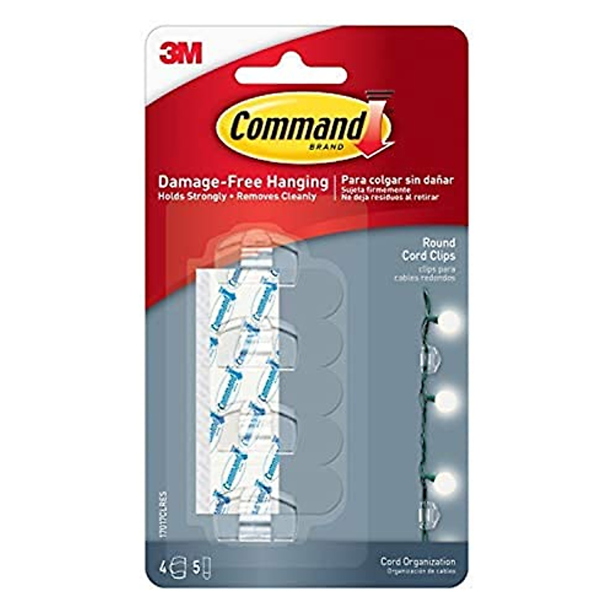 Command 17017CLR Round Cord Clip, Plastic, Clear