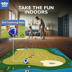 TOY Life Chipping Golf Practice Mats Golf Game Training Mat Indoor Outdoor Games for Adults Family Kids Outdoor Play Equipment Stick Chip Golf Set Backyard Game(Patented)