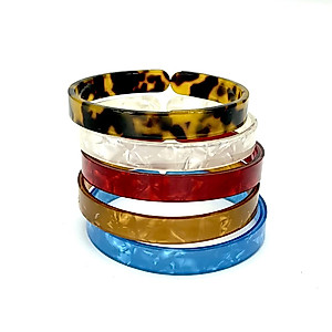 1 cm Polynesian Samoan Hawaiian Tongan Faux Turtle Shell Bracelet Shell Dark Brown, Yellow, White, Red, Blue