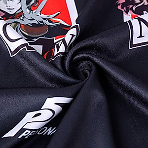 Persona 5 Shirt P5 Mens Womens Boys Girls Short SleeveT-Shirt (3XL) Black