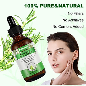 Rollnewskin Rosemary Oil for Hair Growth - Rosemary Essential Oil for Hair Growth, nourishes Beards, moisturizes Eyelashes and Cares for Skin (60ml)