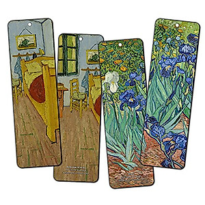 Van Gogh Bookmarks (12-Pack) - Starry Night - Sunflowers - Irises - Art Paintings Bookmarker - Cool Bookmarker for Men and Women - Best Quality Stocking Stuffers