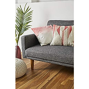 Refinery29 | Stevie Collection | 100% Cotton Luxury Decorative Textured Throw Pillows, Ultra Soft with Stylish Modern Woven Tufted Design for Home Décor, 1 Count (Pack of 1), Coral