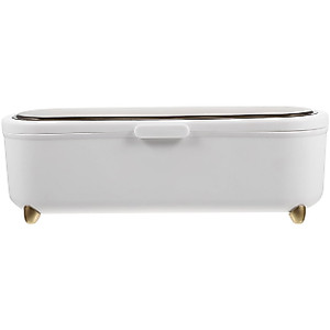 Hemoton Flatware Tray with Lids Plastic Cutlery Storage Box Kitchen Cutlery Utensil Drawer Organizer with Cover Silverware Countertop Storage Containers (White)